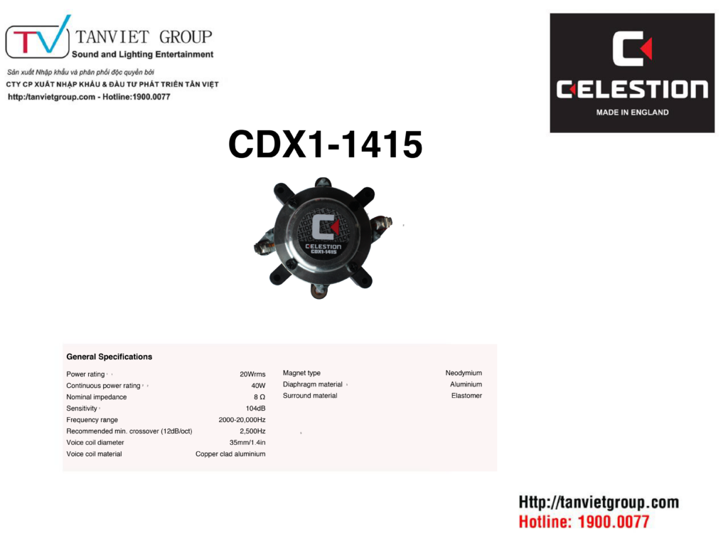 CDX1-1415 - Thiết bị âm thanh nhập khẩu chính hãng - Tân Việt Group